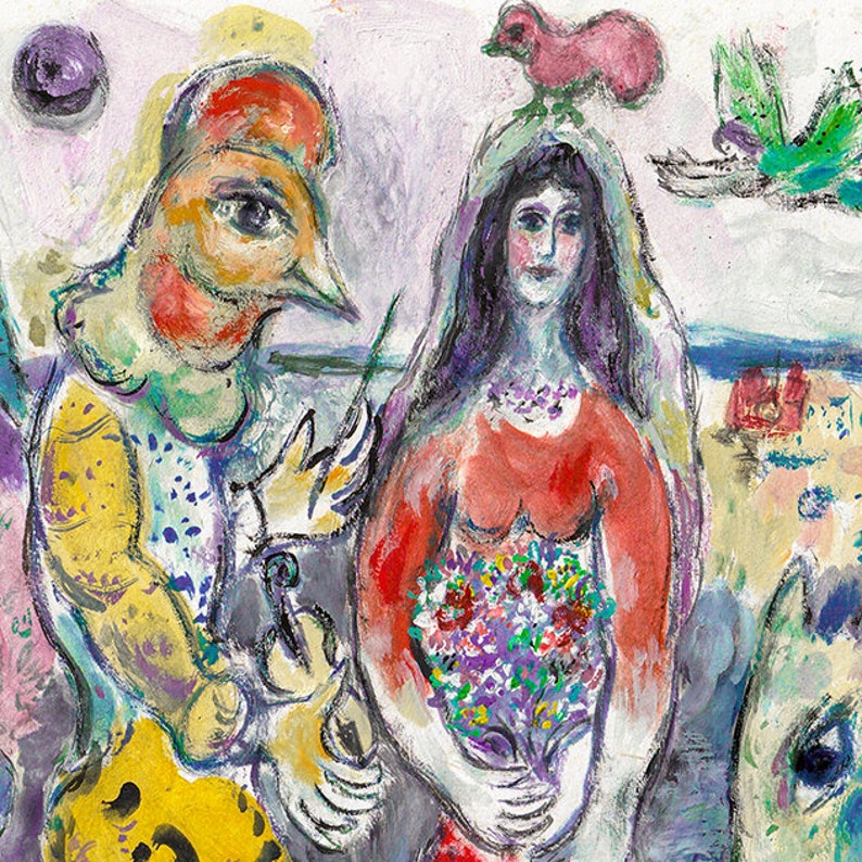 MARC CHAGALL Clown Amoureux Original Lithograph Vintage Signed Print ...