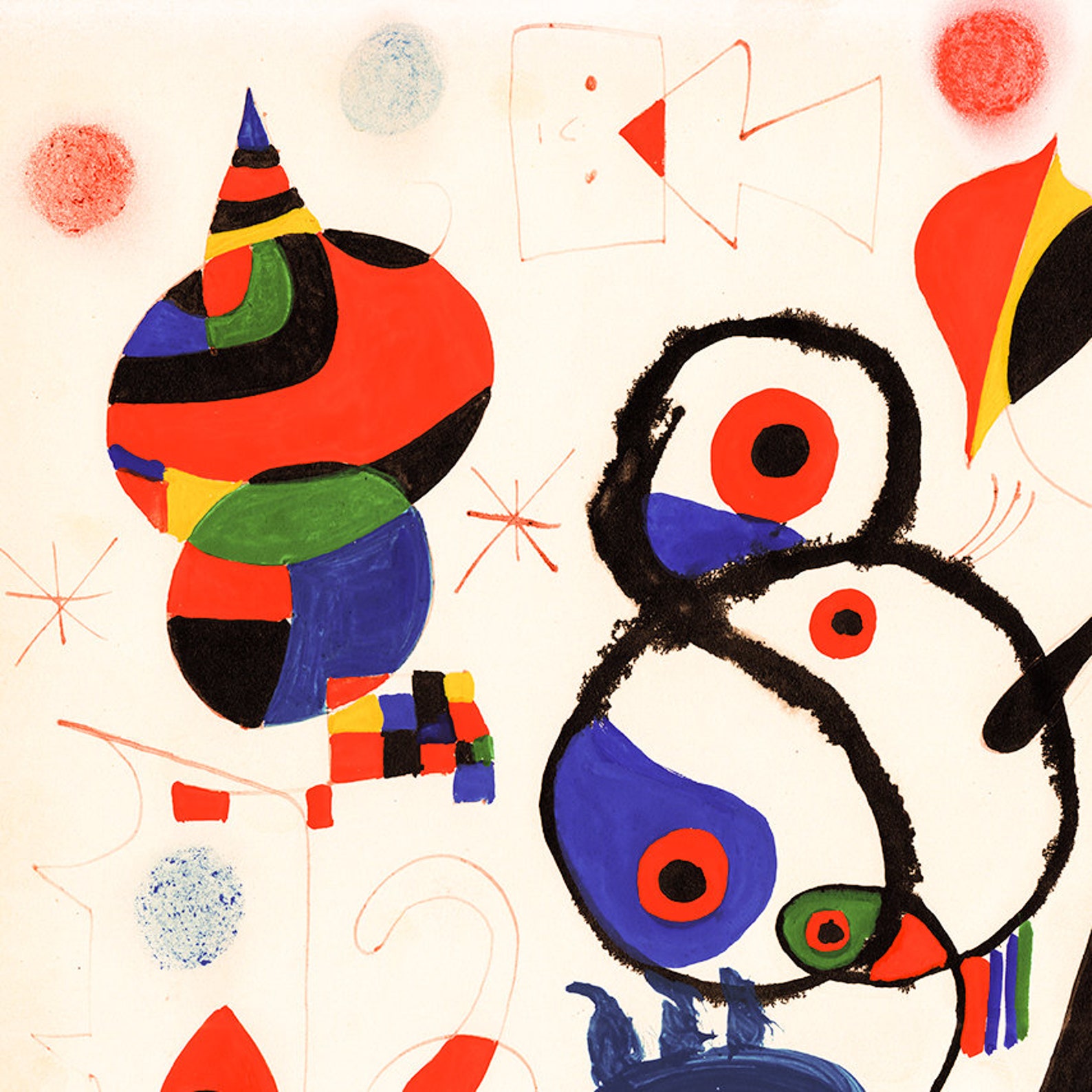 JOAN MIRÓ Signé 'Figures abstraites' Lithographie - Etsy France