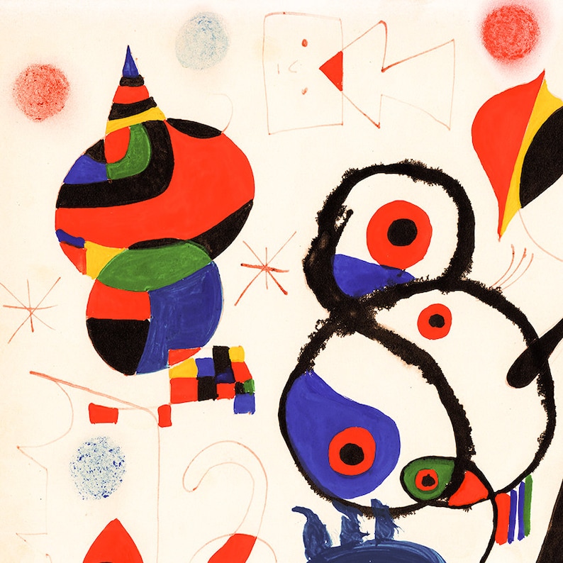 JOAN MIRÓ Signed 'abstract Figures' - Original Lithograph- Vintage ...
