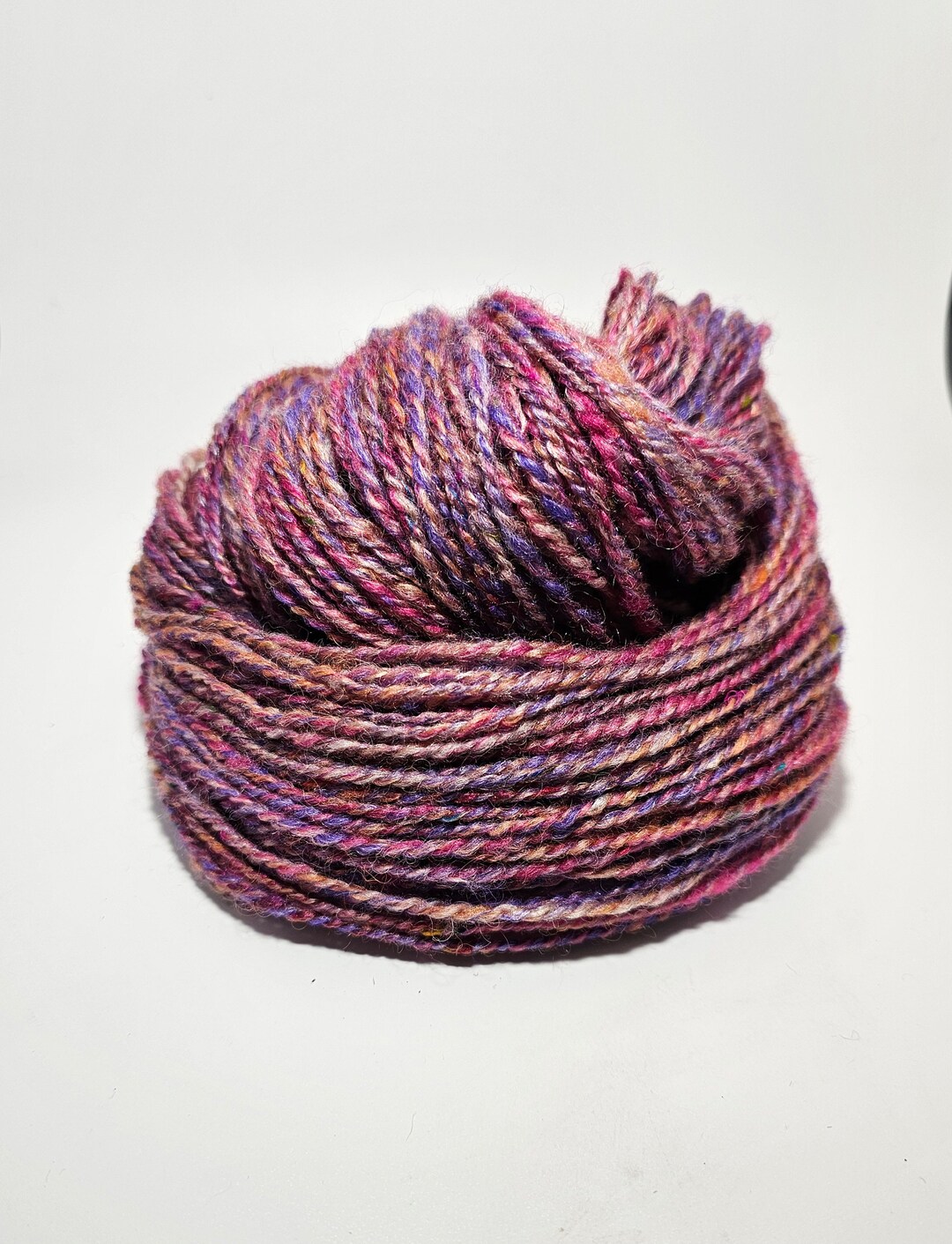 Handspun, Hand-dyed 2-ply Yarn, Romney Wool, Blue Faced Leicester ...