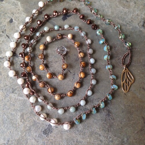 Boho Mixed Crocheted Beaded Wrap Bracelet/necklace - Etsy