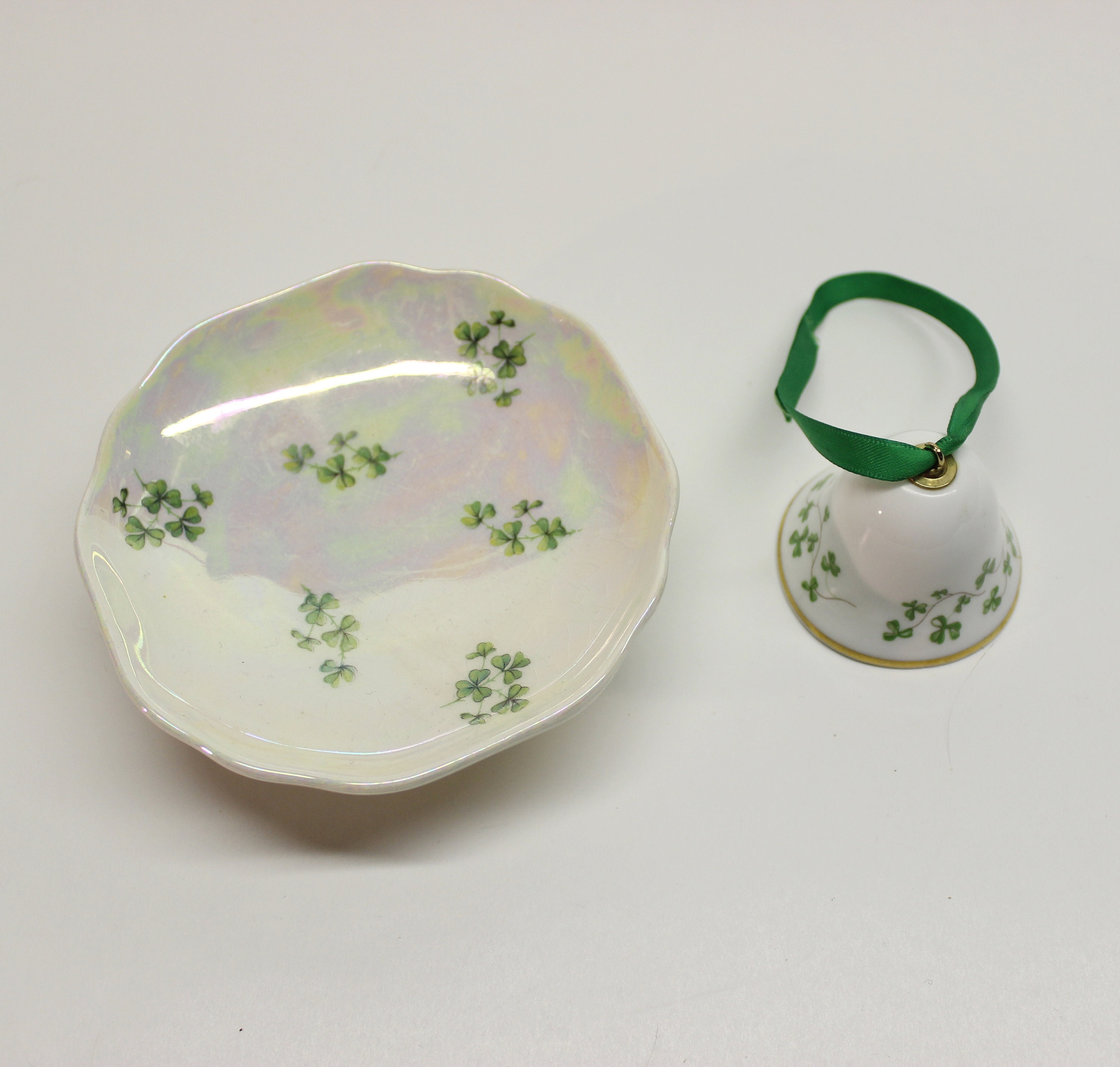 Royal Winton Grimwades Shamrock Mint Dish and Royal Tara Dinner Bell - Etsy