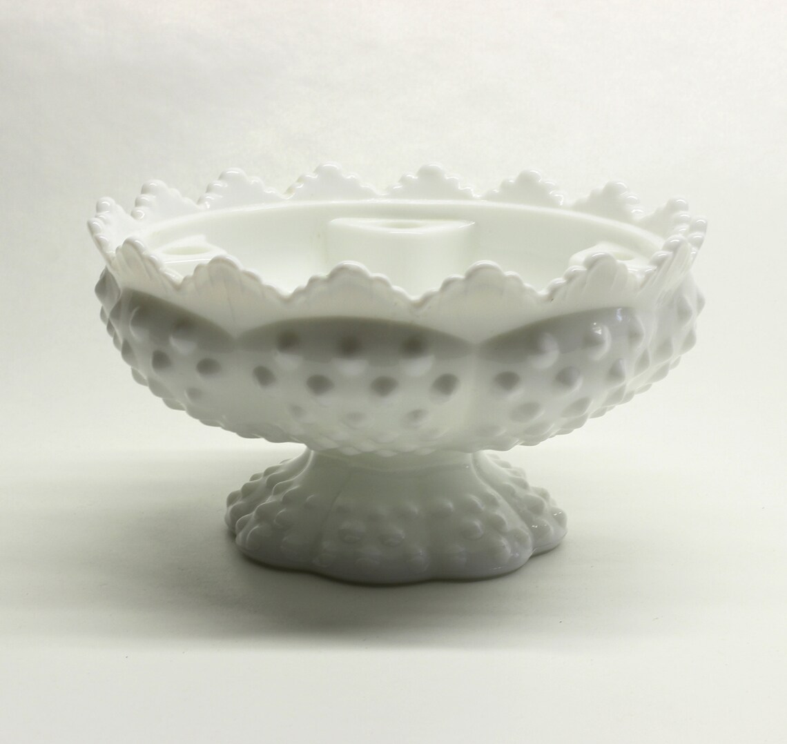 Fenton Milk Glass Hobnail Epergne Pre 1950s | Etsy