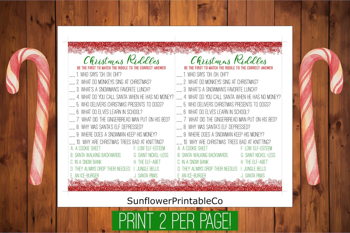 Christmas Riddle Game, Printable, Christmas Game, Kids Game, Christmas ...