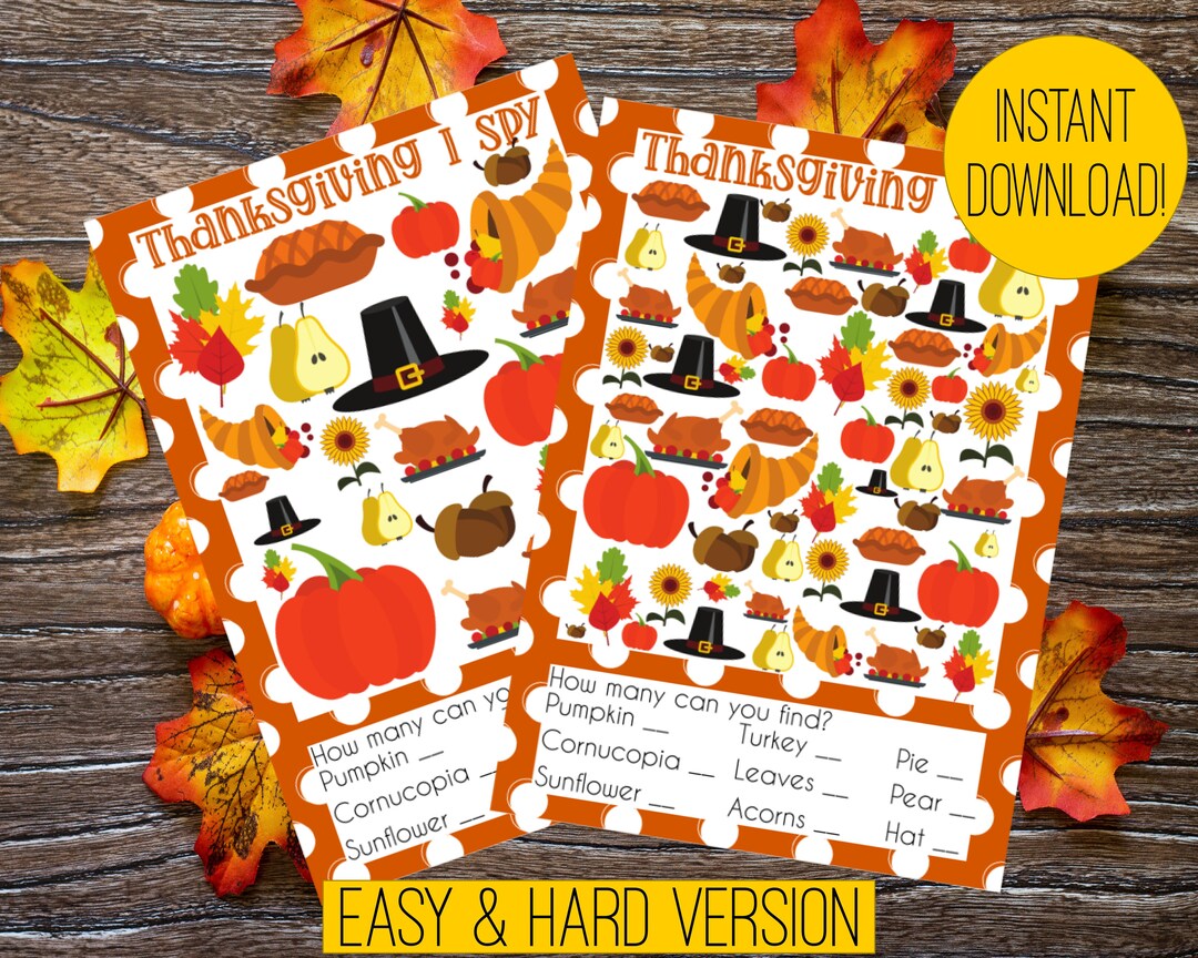 Thanksgiving I Spy Game, Thanksgiving Game, Kids Game, Thanksgiving ...