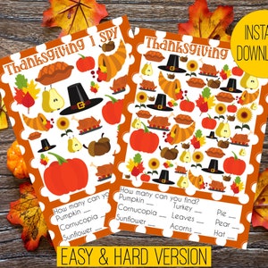 Thanksgiving I Spy Game, Thanksgiving Game, Kids Game, Thanksgiving ...