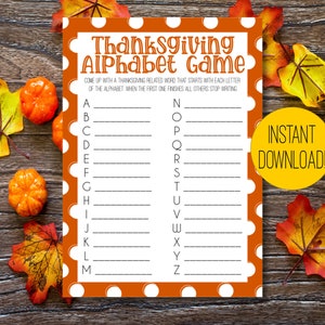 Thanksgiving Alphabet Game, Thanksgiving Game, Kids Game, Thanksgiving ...