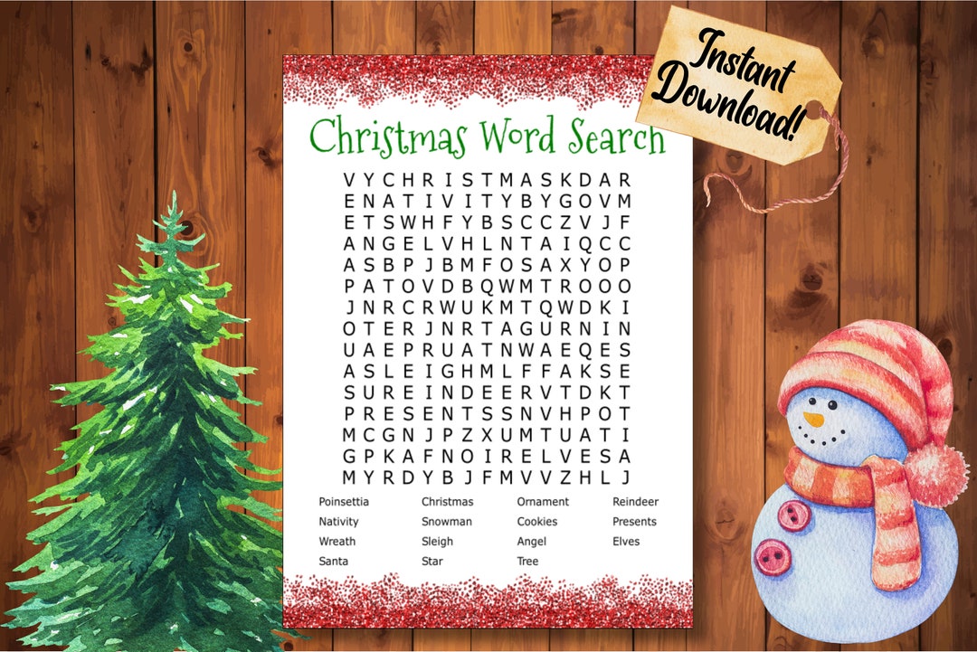 Christmas Word Search, Printable, Christmas Game, Kids Game, Christmas ...