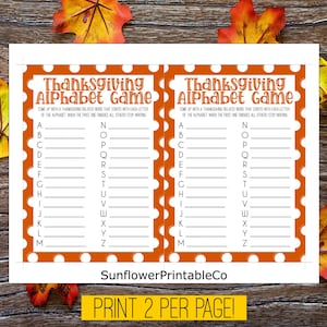 Thanksgiving Alphabet Game, Thanksgiving Game, Kids Game, Thanksgiving ...