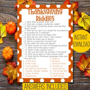 Thanksgiving Riddles, Thanksgiving Game, Kids Game, Thanksgiving ...