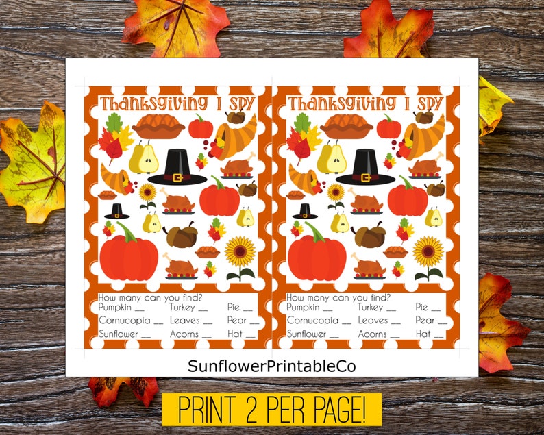 Thanksgiving I Spy Game, Thanksgiving Game, Kids Game, Thanksgiving ...