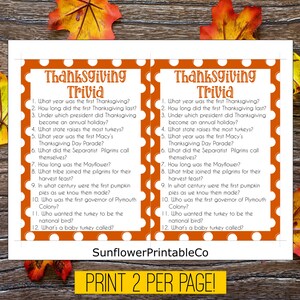 Thanksgiving Trivia Game, Thanksgiving Game, Kids Game, Thanksgiving ...
