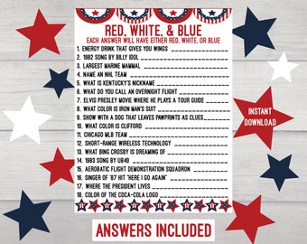 4th of July Scattergories, 4th of July Game, Patriotic Game ...