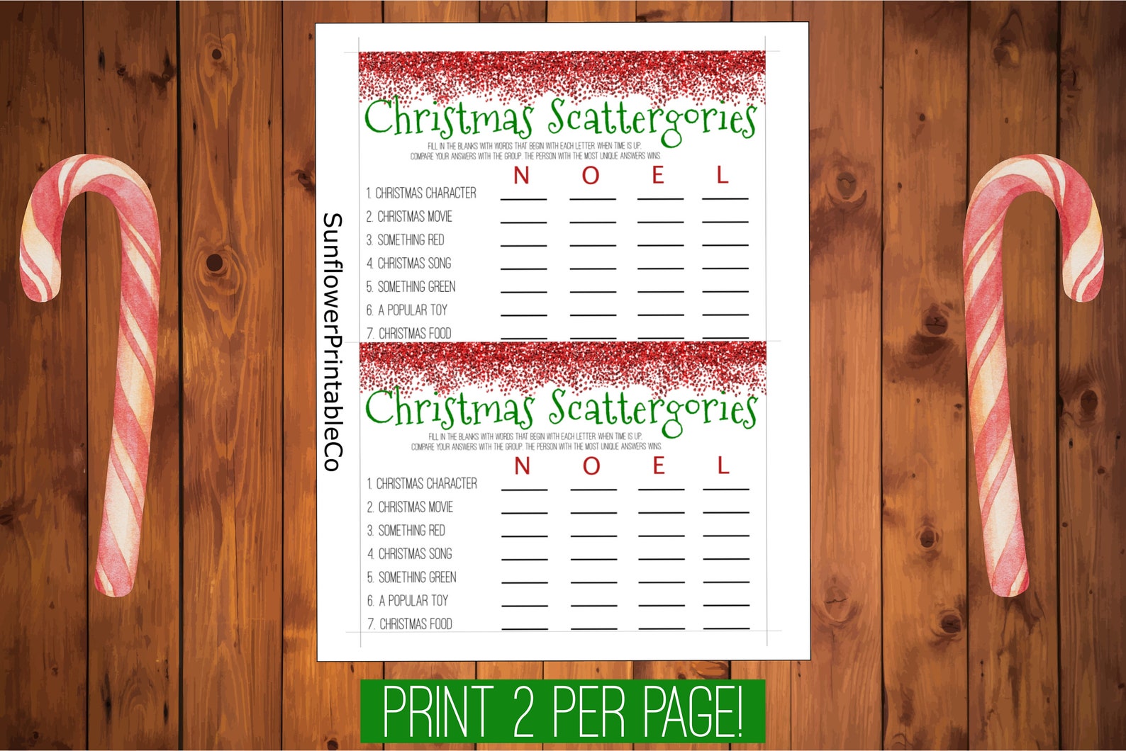 Christmas Scattergories Game, Printable, Christmas Game, Kids Game ...