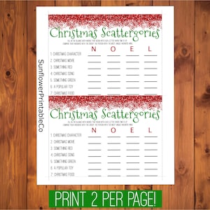 Christmas Scattergories Game, Printable, Christmas Game, Kids Game ...