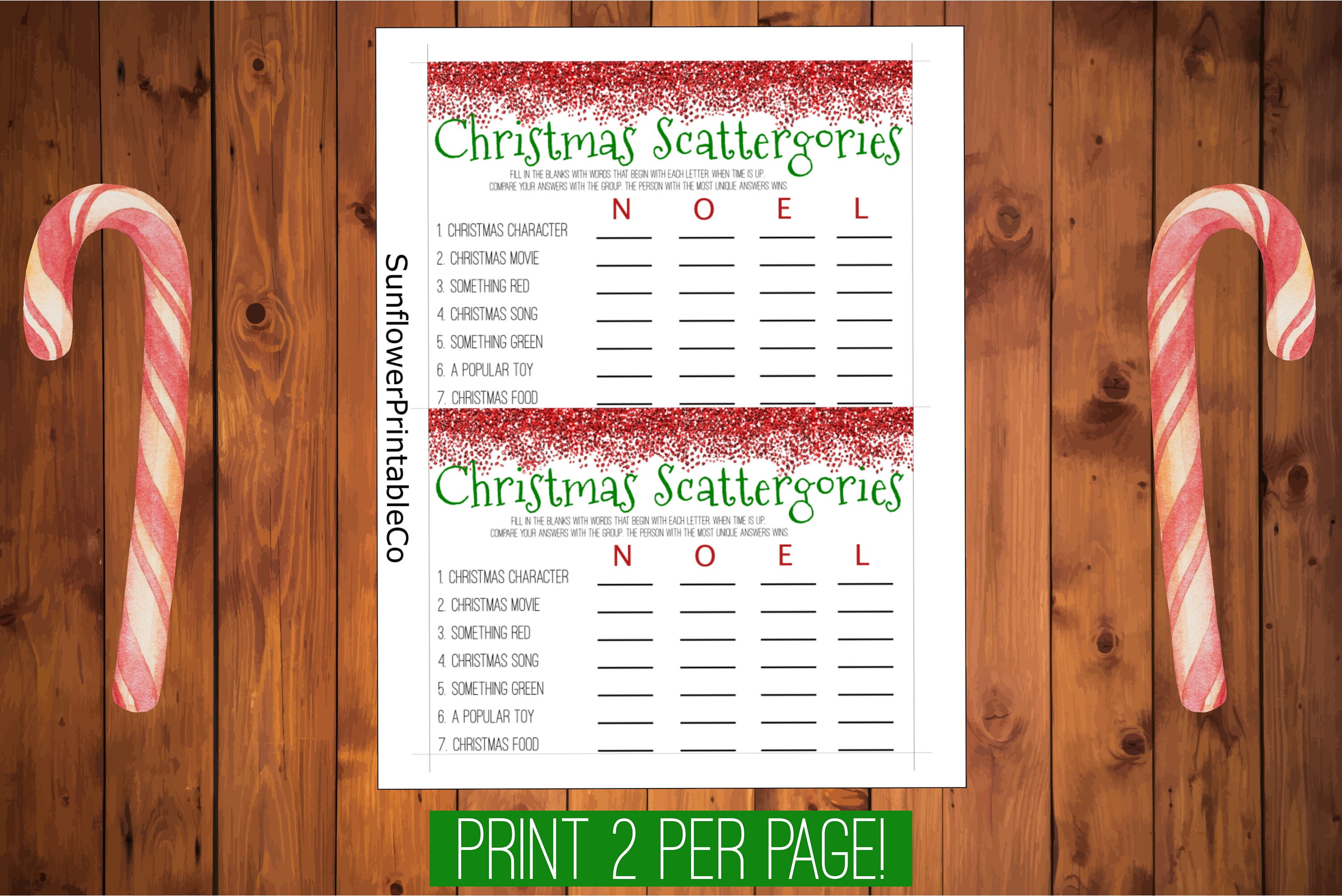 Christmas Scattergories Game, Printable, Christmas Game, Kids Game ...