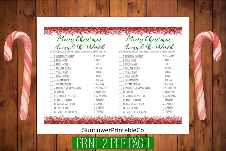 Merry Christmas Around the World Game, Printable, Christmas Game, Kids ...