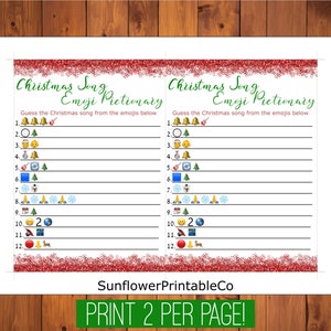 Christmas Song Emoji Pictionary Game, Printable, Christmas Game, Kids ...