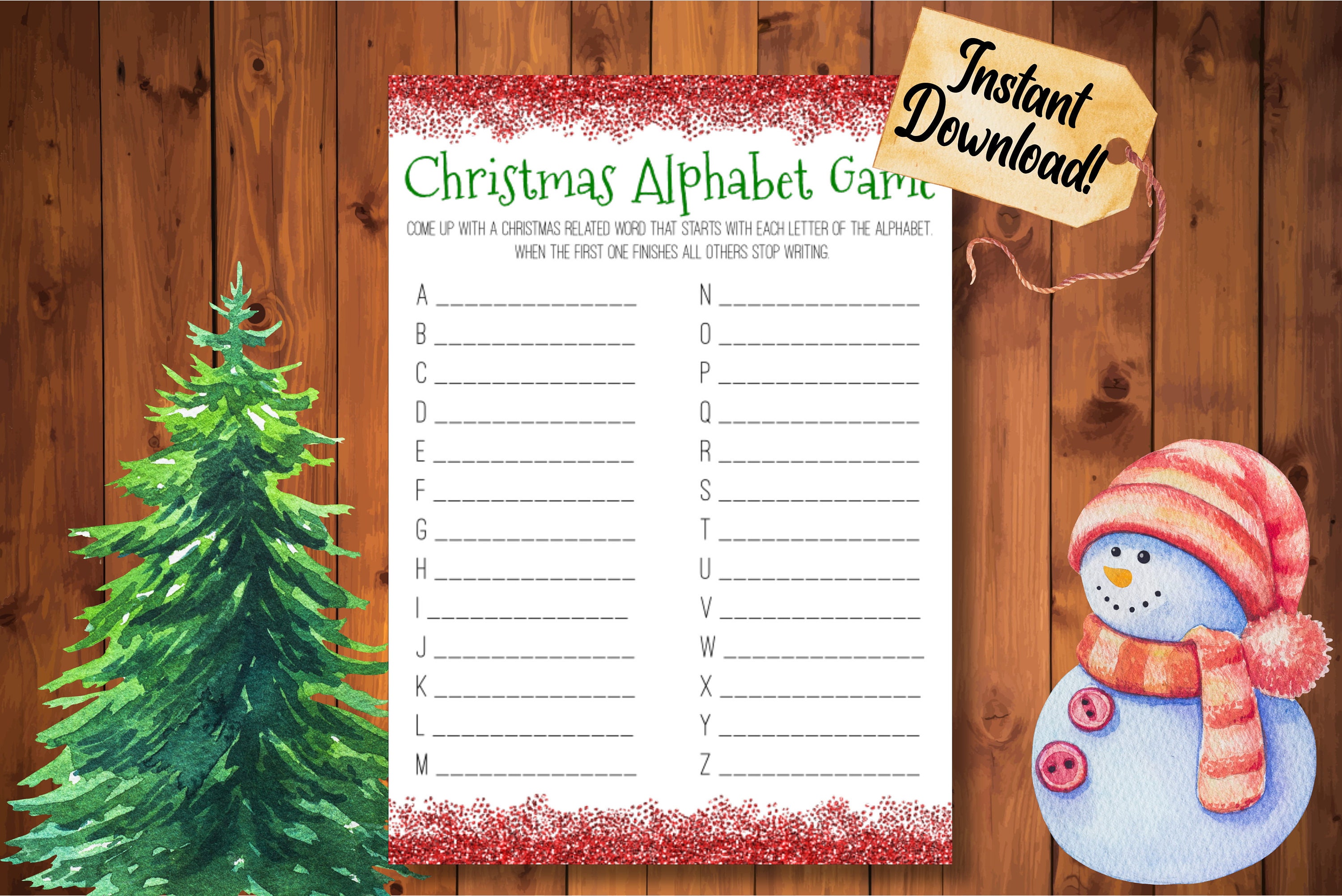 Christmas Alphabet Game, Printable, Christmas Game, Kids Game ...