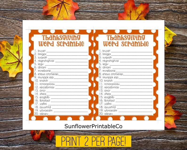 Thanksgiving Word Scramble, Thanksgiving Game, Kids Game, Thanksgiving ...