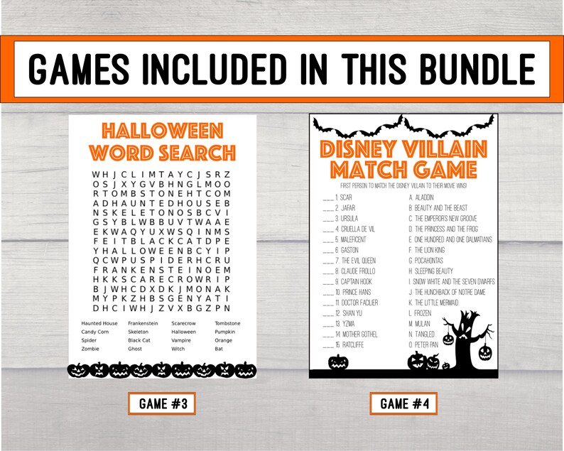Kids Halloween Game Bundle Halloween Games Printable - Etsy