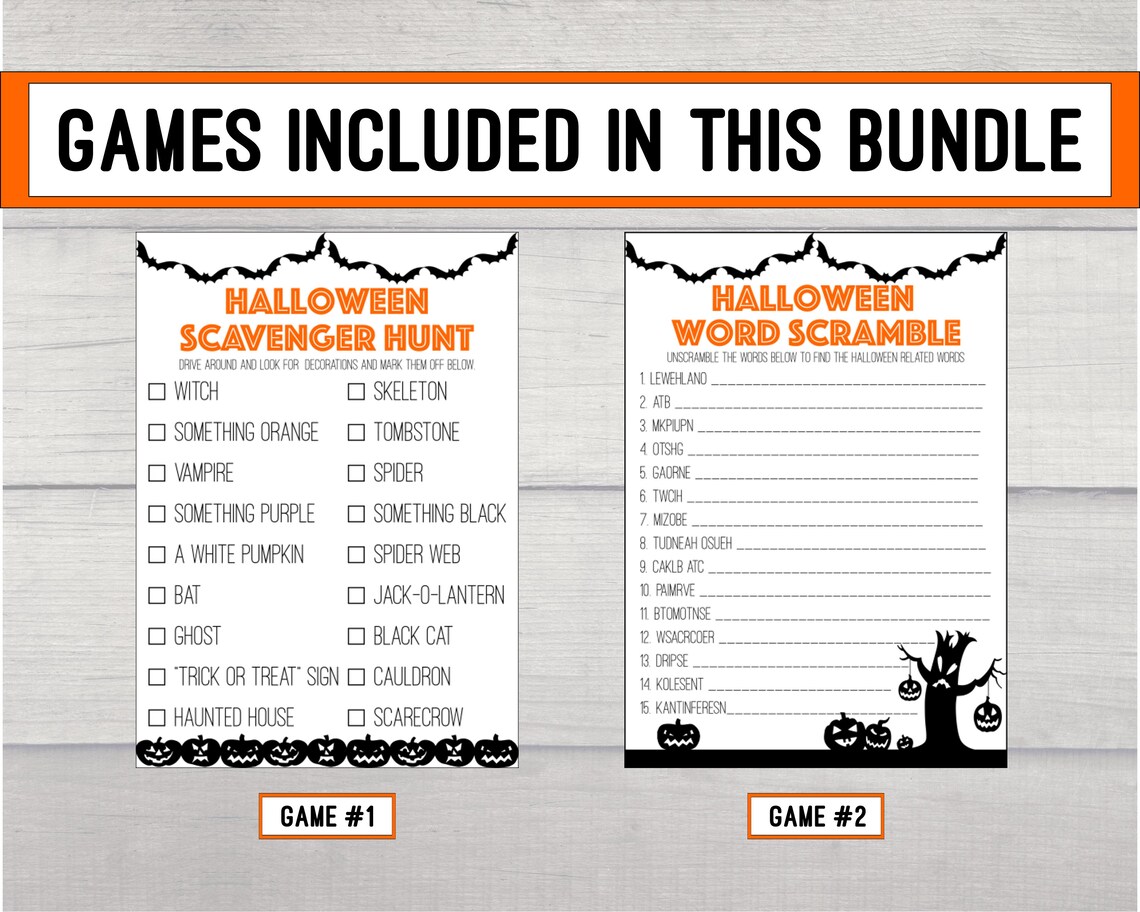 Kids Halloween Game Bundle Halloween Games Printable - Etsy