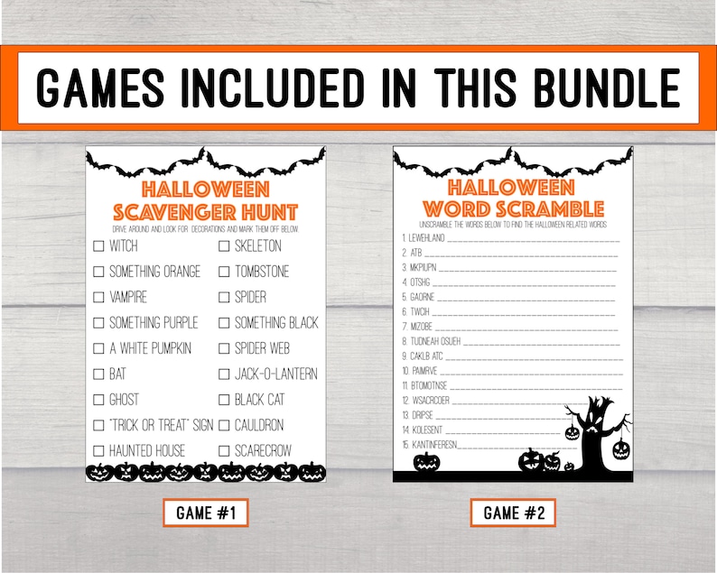 Kids Halloween Game Bundle Halloween Games Printable - Etsy