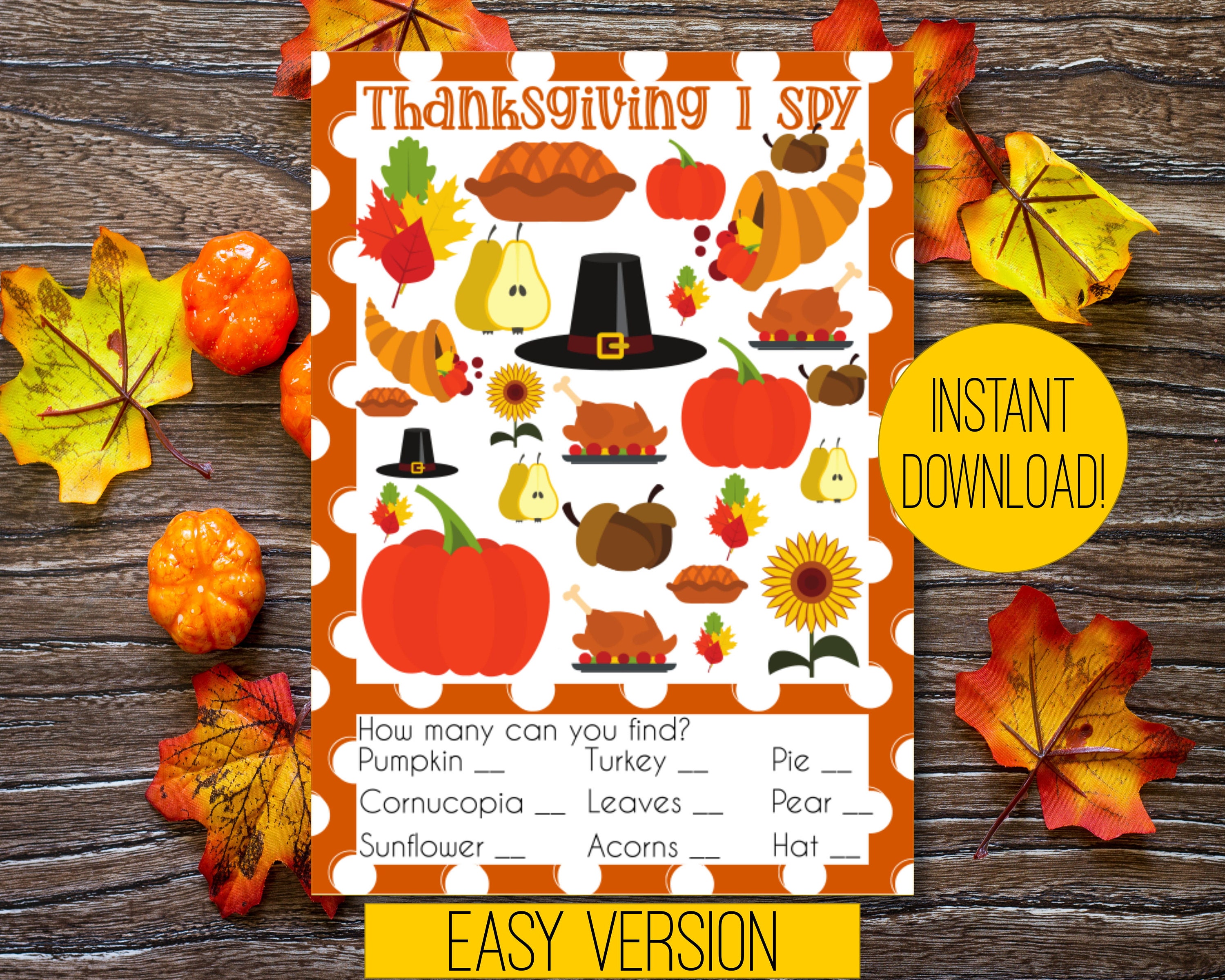 Thanksgiving I Spy Game, Thanksgiving Game, Kids Game, Thanksgiving ...