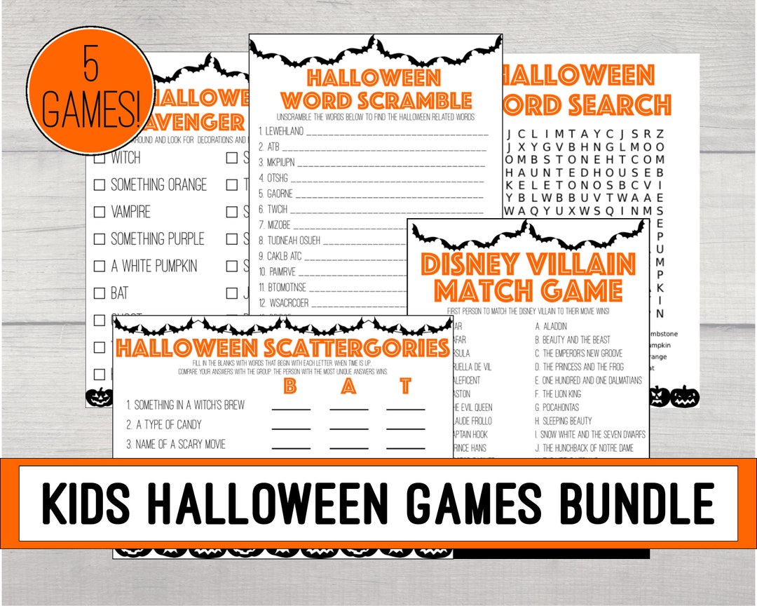 Kids Halloween Game Bundle, Halloween Games Printable, Halloween ...