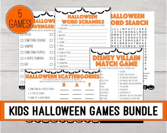 Kids Halloween Printable Games Instant Download Five - Etsy