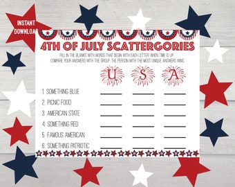 Red, White, and Blue Game, 4th of July Game, Patriotic Game ...
