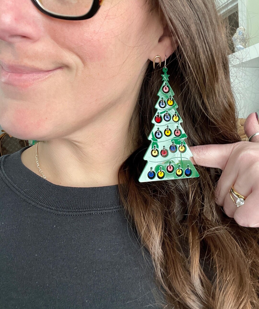 Christmas Tree Earrings, Merry Christmas Earrings, Ornament Earrings ...