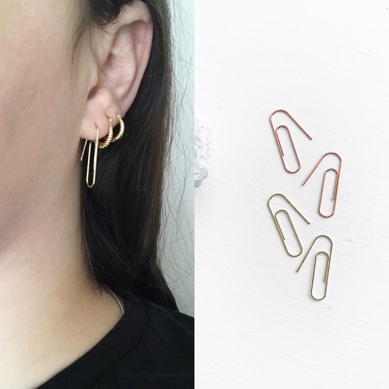 Paperclip Earrings - Etsy
