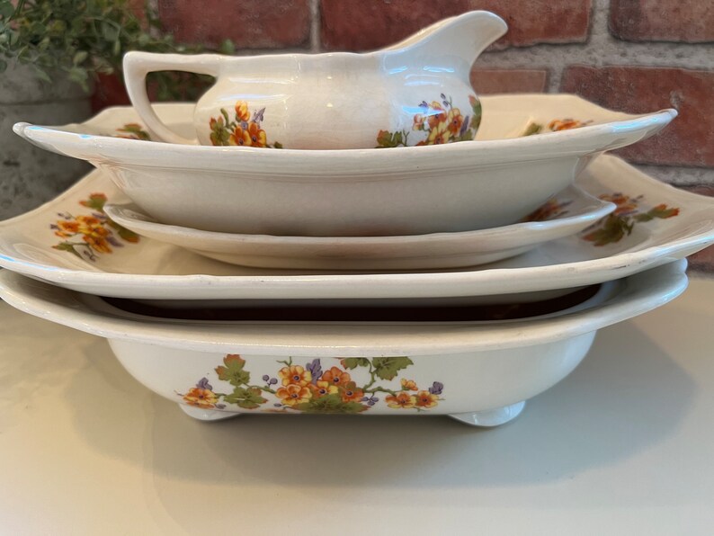 TS&S Paramount Ivory/antique China Serving Set/vintage Tablescape/fall ...