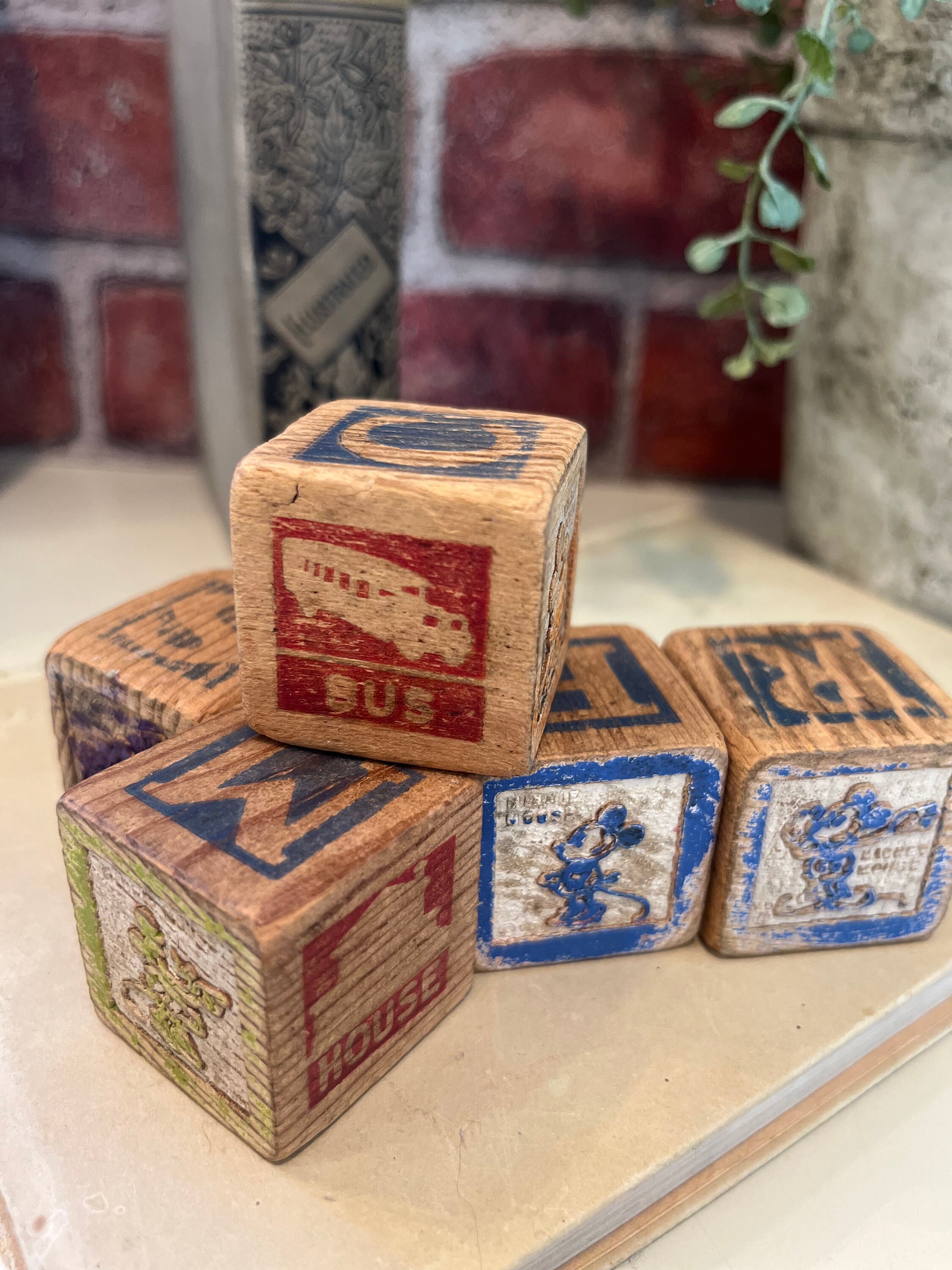 Mickey Mouse Wooden Blocks/vintage Wood Alphabet - Etsy