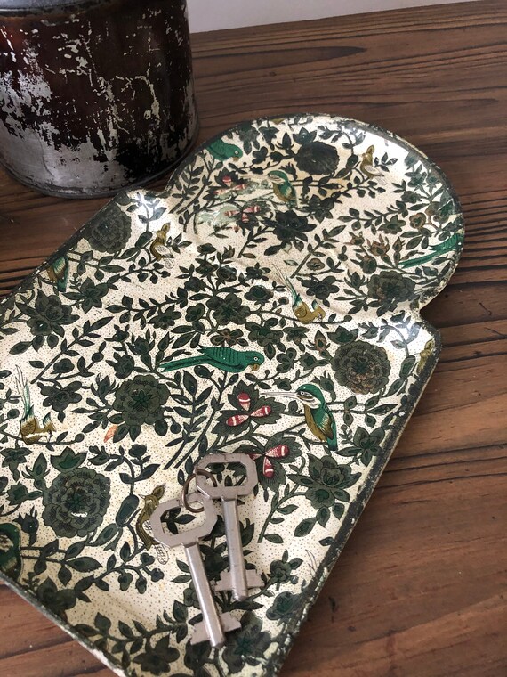 Vintage Snack Trays Pressed Paper Mache Set of 3 MCM Bar Trays Barware ...
