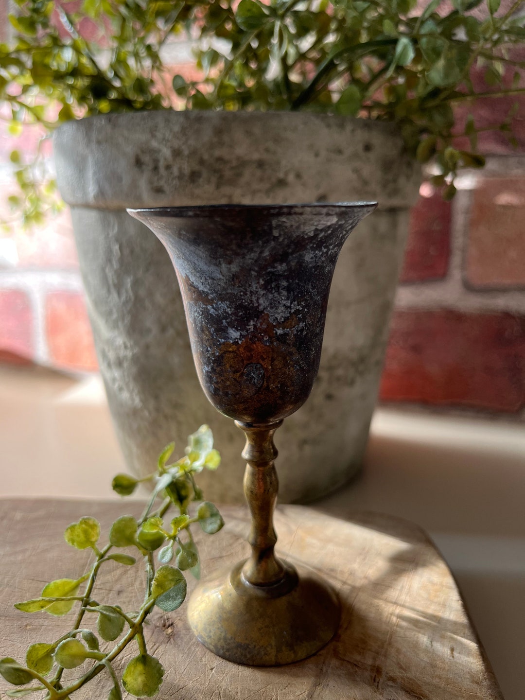 Vintage Mini Brass Chalice/ Repurpose Mini Goblet/ Candlestick Holder ...