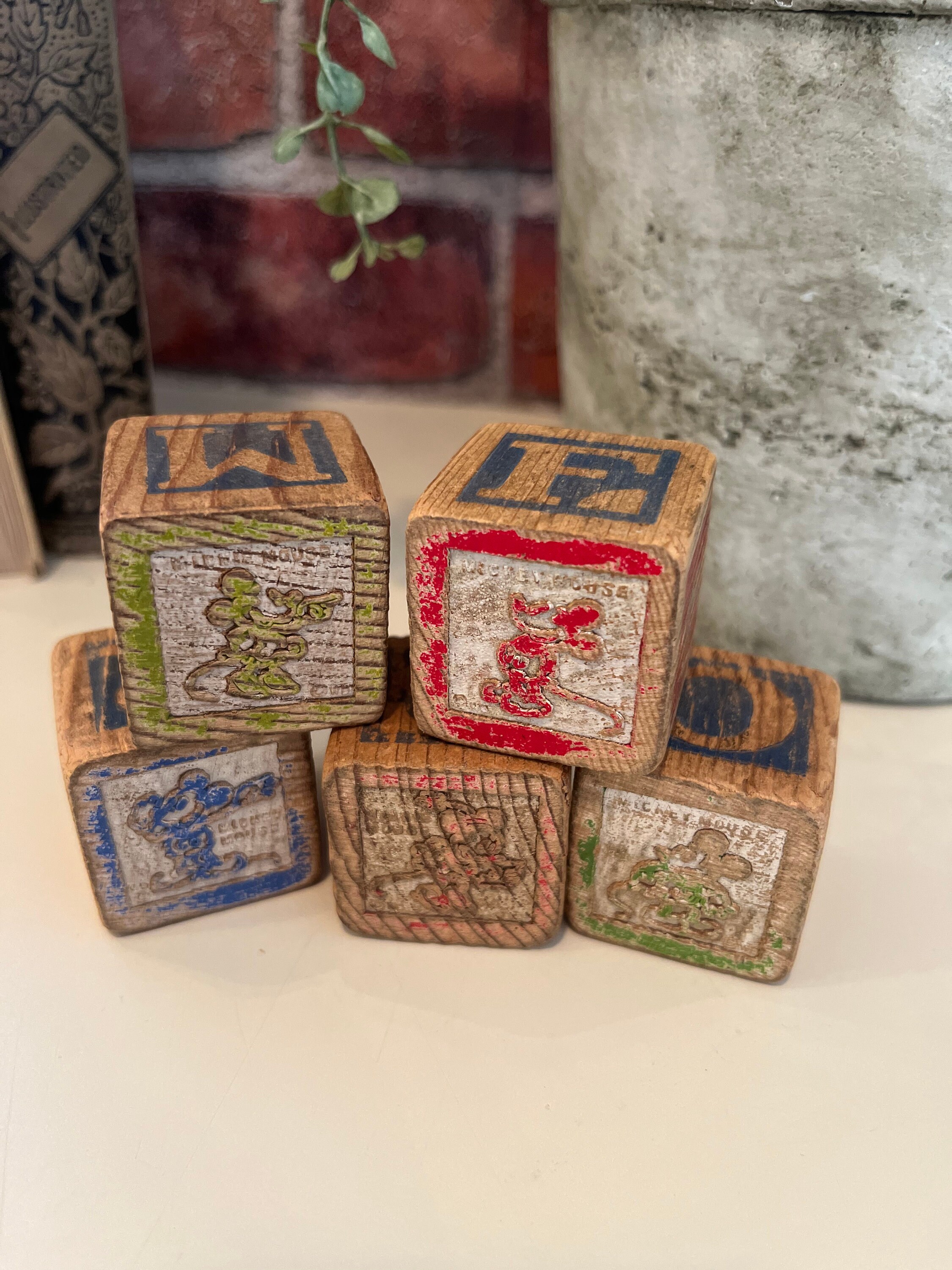 Mickey Mouse Wooden Blocks/vintage Wood Alphabet - Etsy