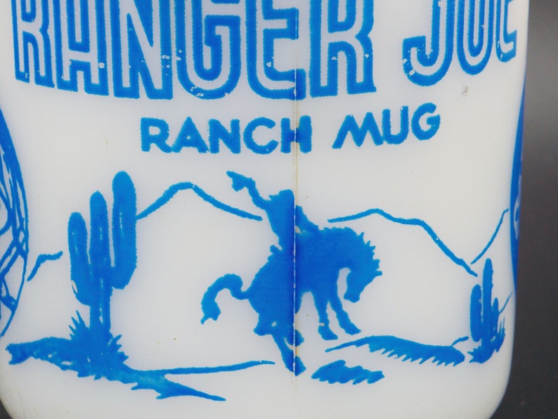 Vintage Ranger Joe Milk Glass Mug – Hazel Atlas Promotional Cereal Mug ...