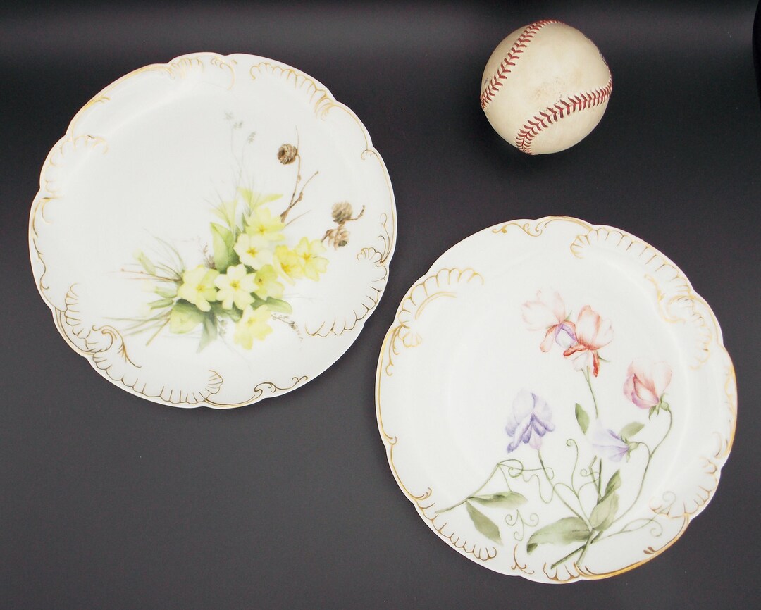 Antique Plates -set of 4 Limoges Floral Pattern Plates - Etsy