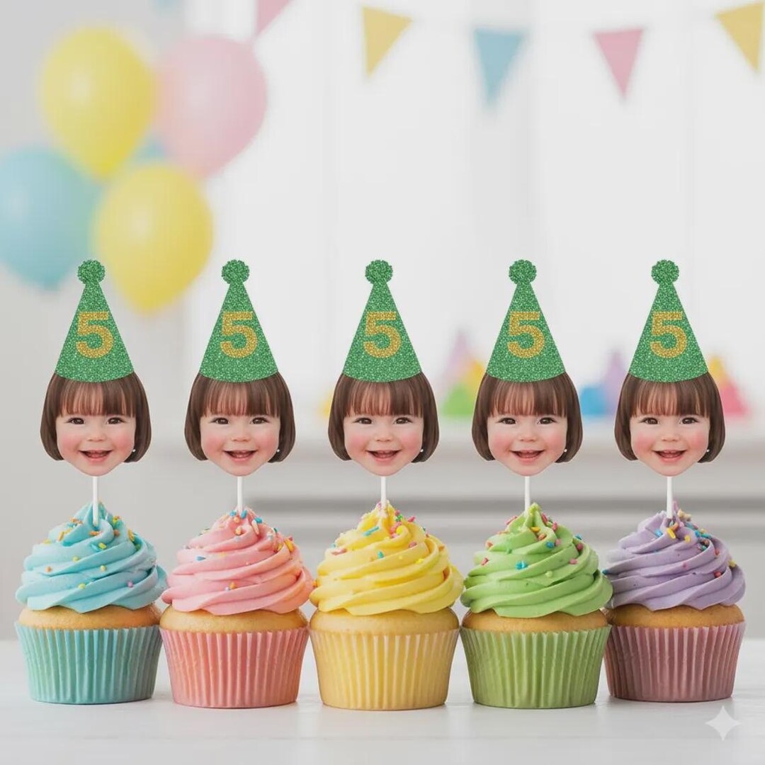 Personalized Photo Cupcake Toppers Birthday Celebration Baby Shower ...