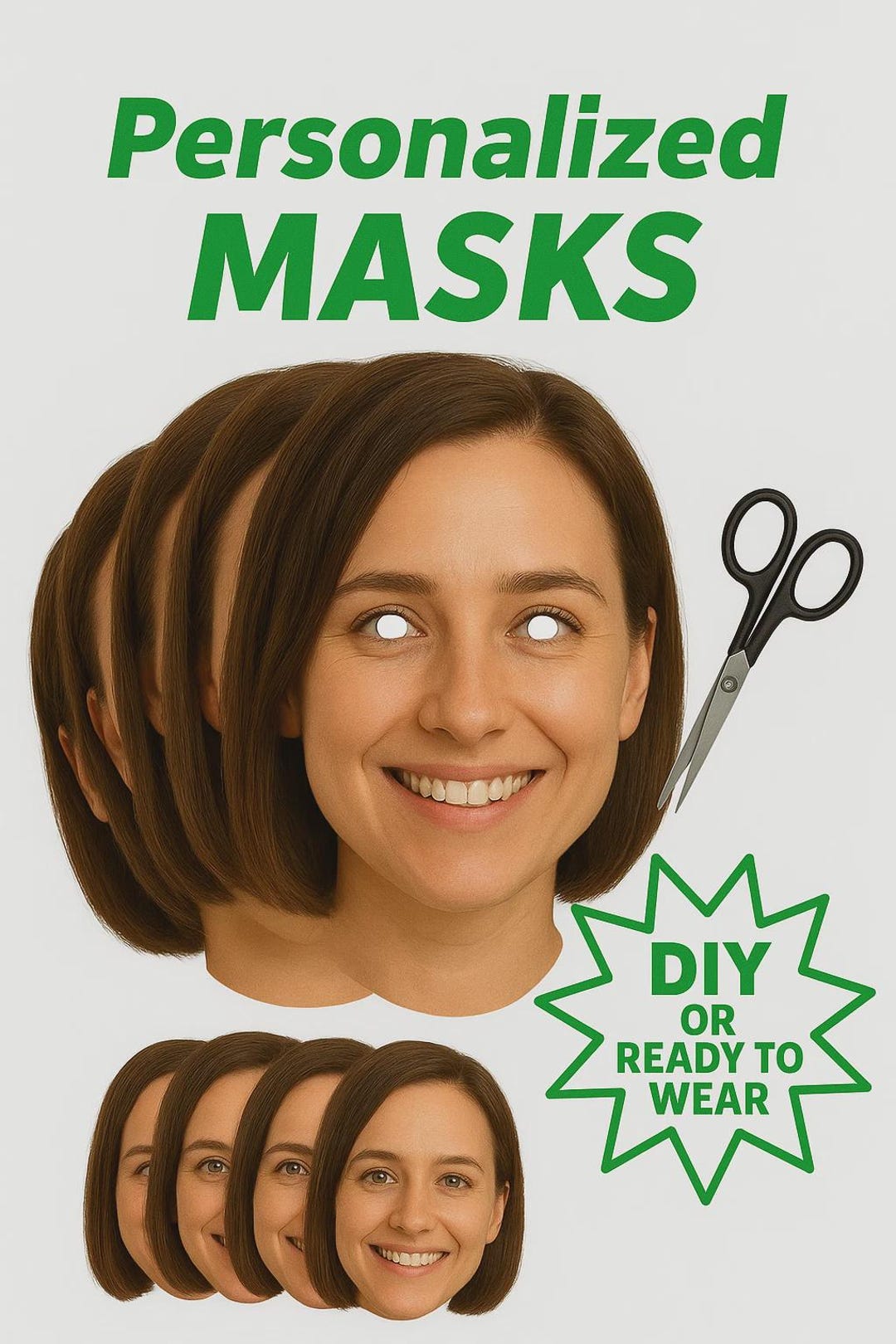 Personalized Photo Face Masks: Party Costume Masks (DIY or Ready to ...