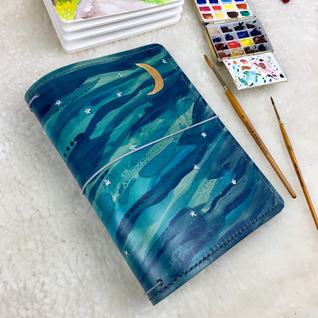 Blue Starry Sky Travelers Notebook Elrohir Leather Planner A4 - Etsy UK