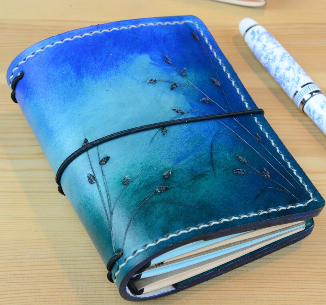 All Sizes Seagrass Ombre Turquoise Blue Travelers Notebook - Etsy