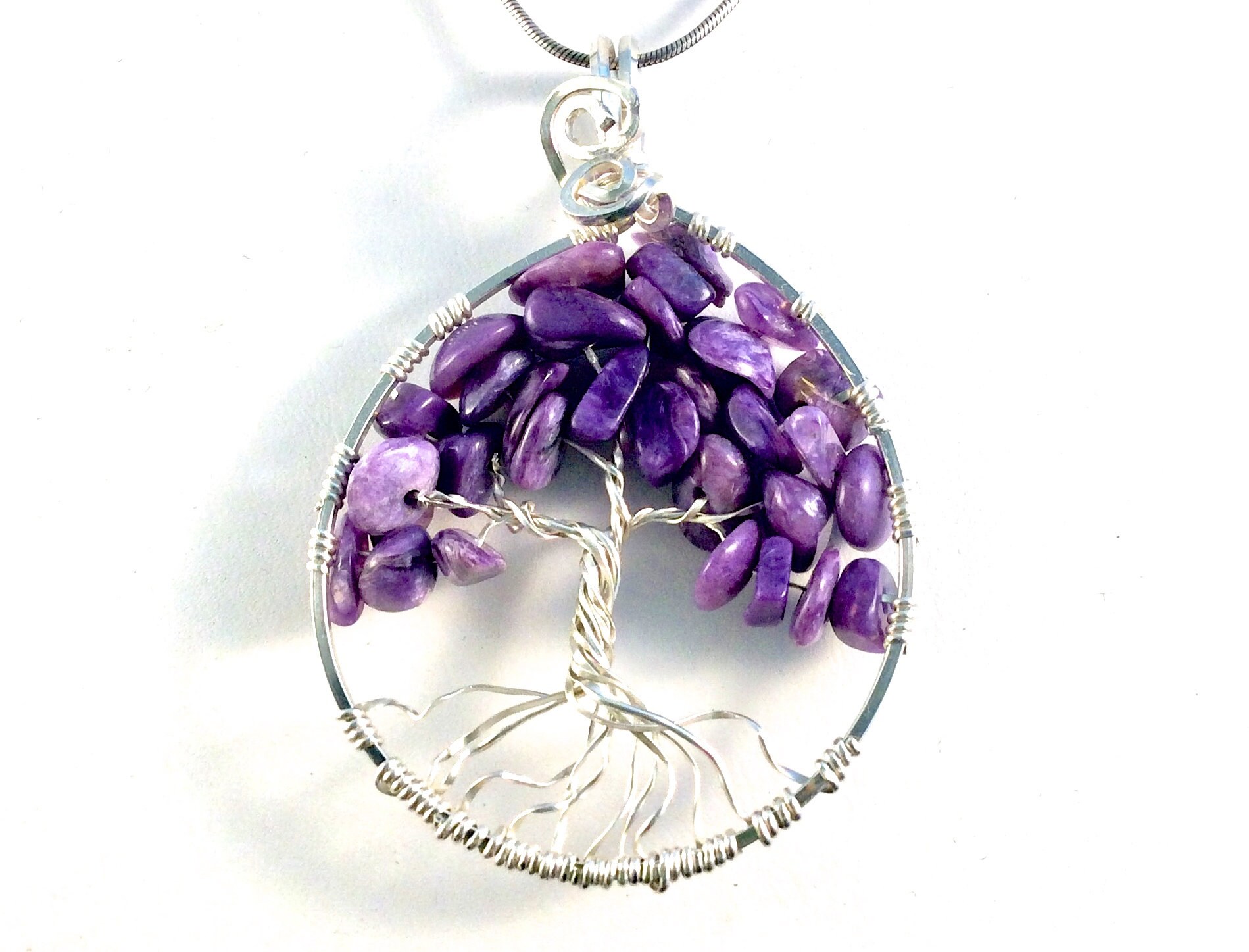 Purple Tree of Life Charoite Tree of Life Pendant Charoite - Etsy