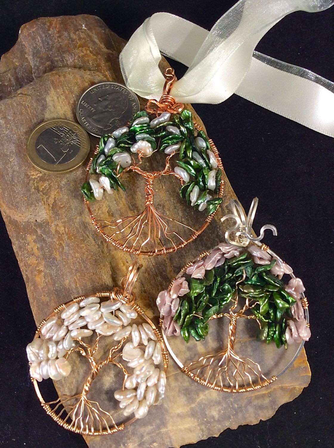 June Tree of Life Pendant, Keishi Pearl Tree of Life Pendant, Custom ...