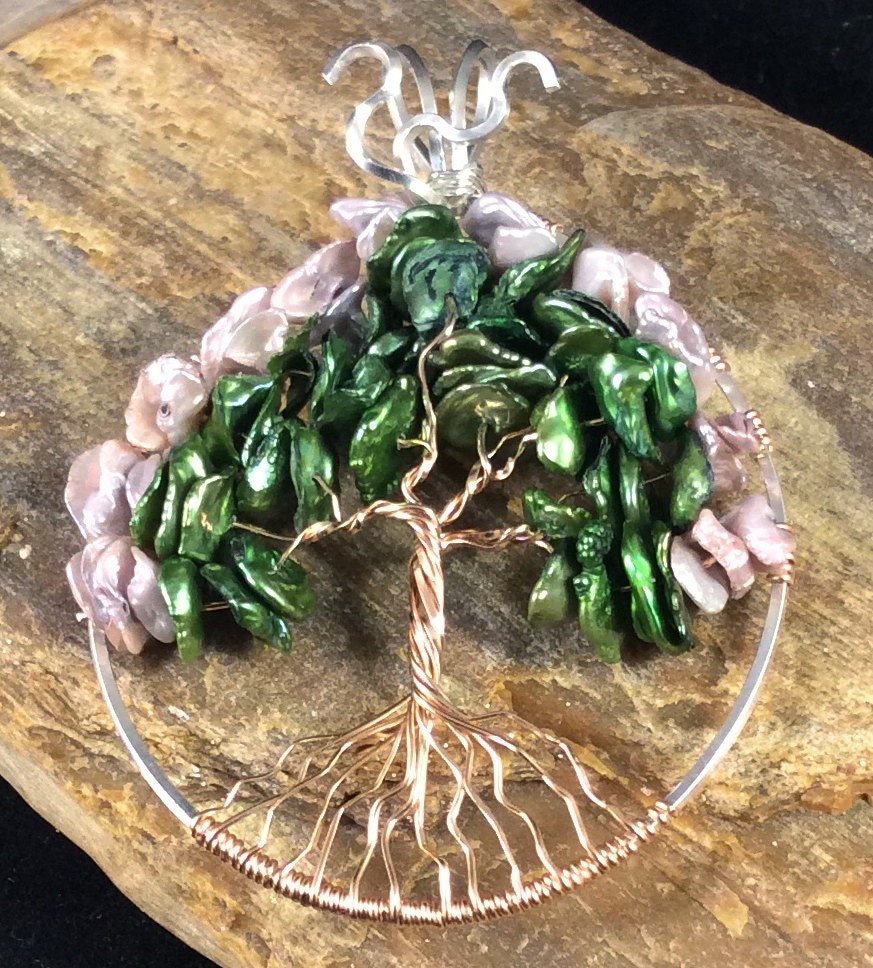 June Tree of Life Pendant, Keishi Pearl Tree of Life Pendant, Custom ...