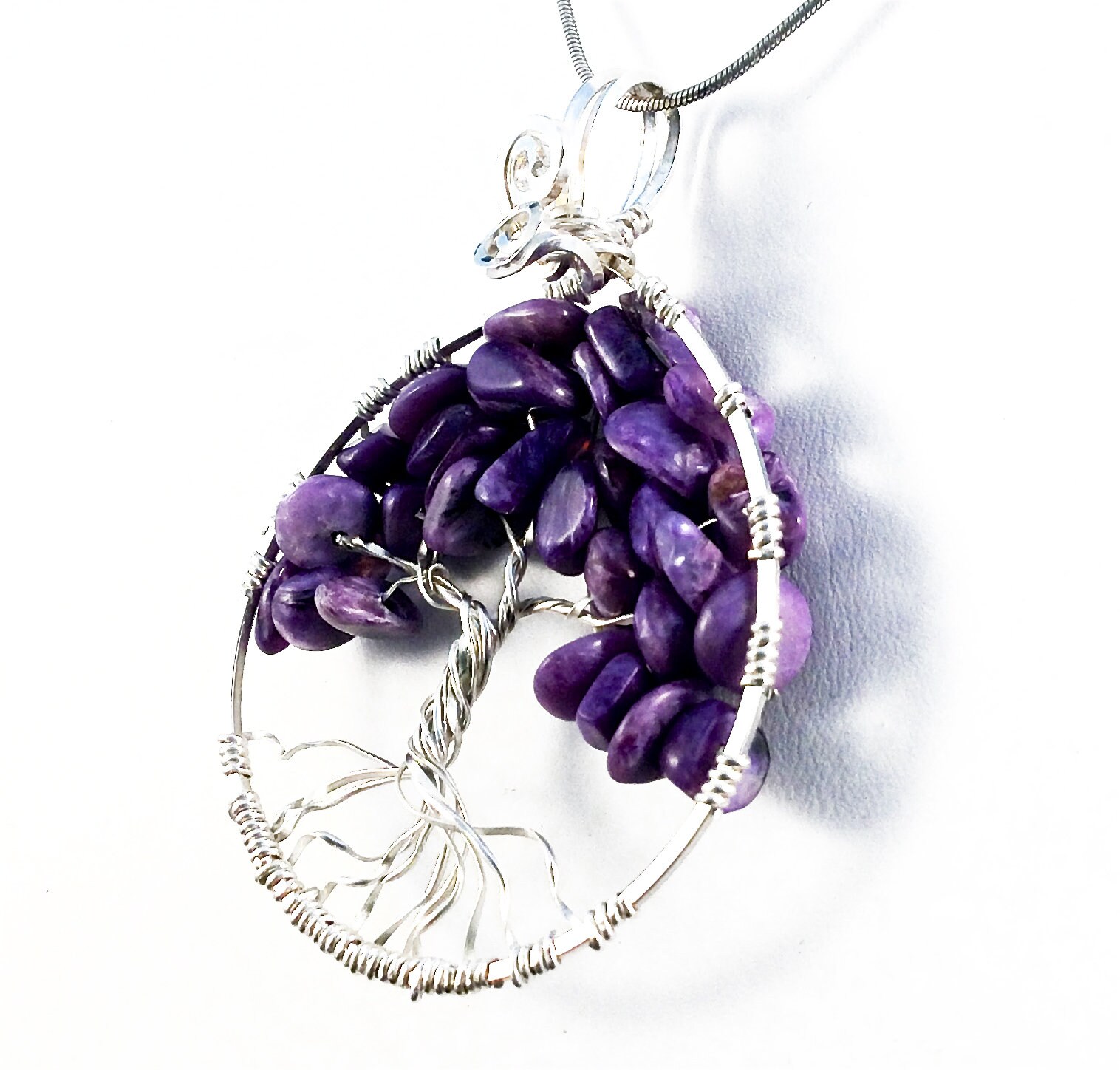 Purple Tree of Life, Charoite Tree of Life Pendant, Charoite Tree of ...