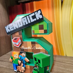 Numeros Minecraft En 3d, Numeros 3d Minecraft - Etsy