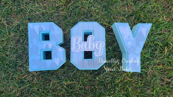 Letras 3D Baby Boy Baby Shower | Etsy
